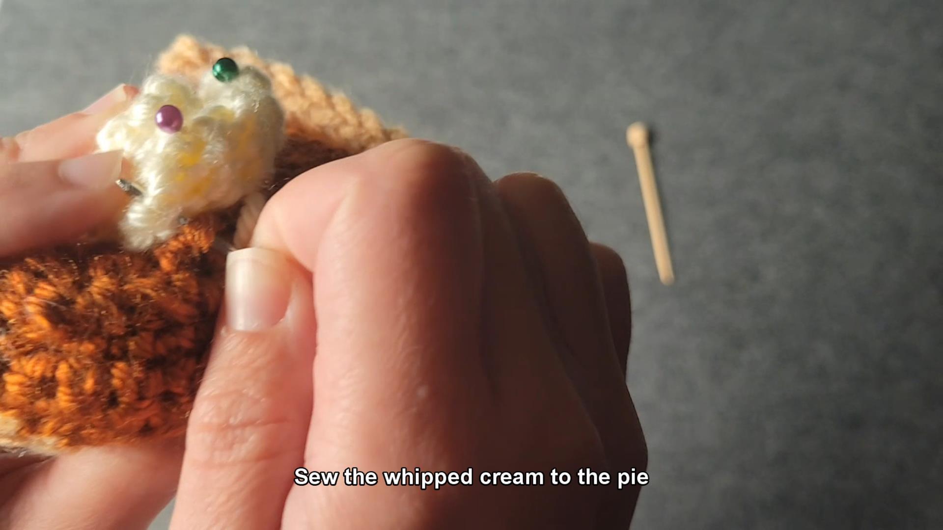 How to Crochet: Crochet Pumpkin Pie Slice with Crochet Whipped Cream ...
